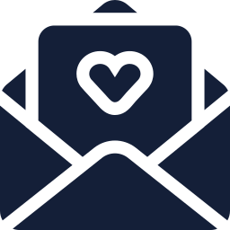 Heart In Opened Message Icon - 6053 - Dryicons