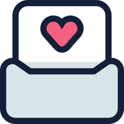 Heart In Opened Message Icon - 6053 - Dryicons