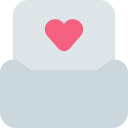 Heart In Opened Message Icon - 6057 - Dryicons