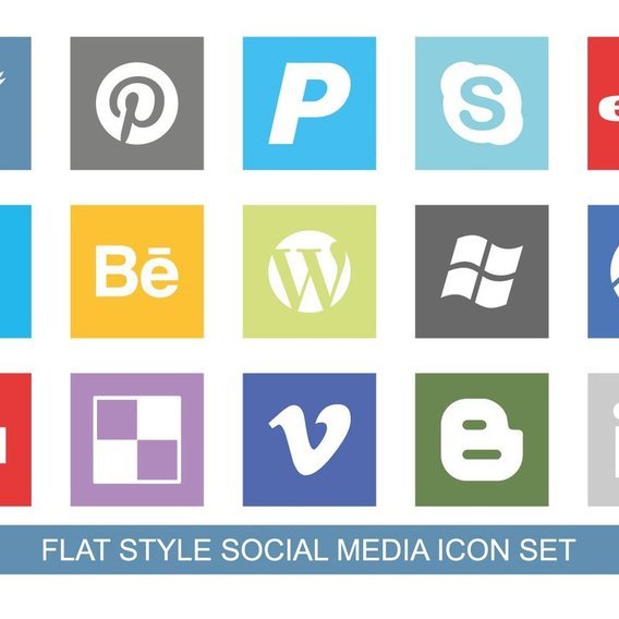 Flat Style Social Media Icon Set - 10144 - Dryicons