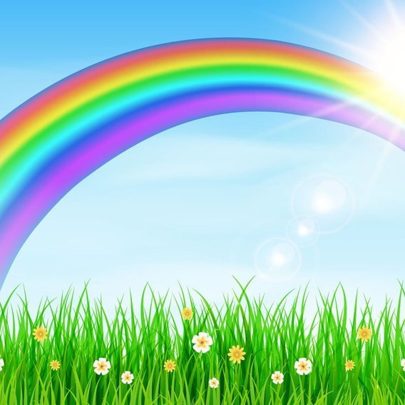Beautiful Spring Rainbow Background - 10200 - Dryicons