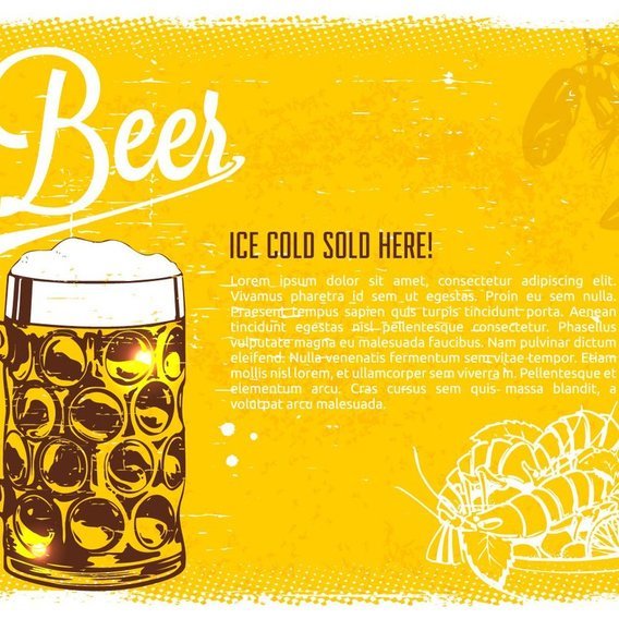 Retro Beer Vector Poster - 10225 - Dryicons