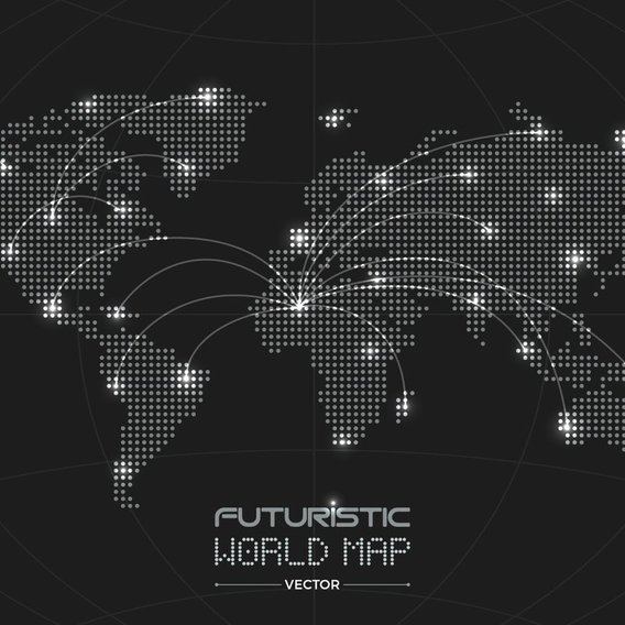 Futuristic World Map - 10284 - Dryicons