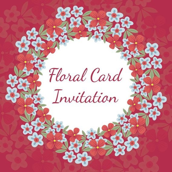 Beautiful Floral Invitation Card - 10565 - Dryicons