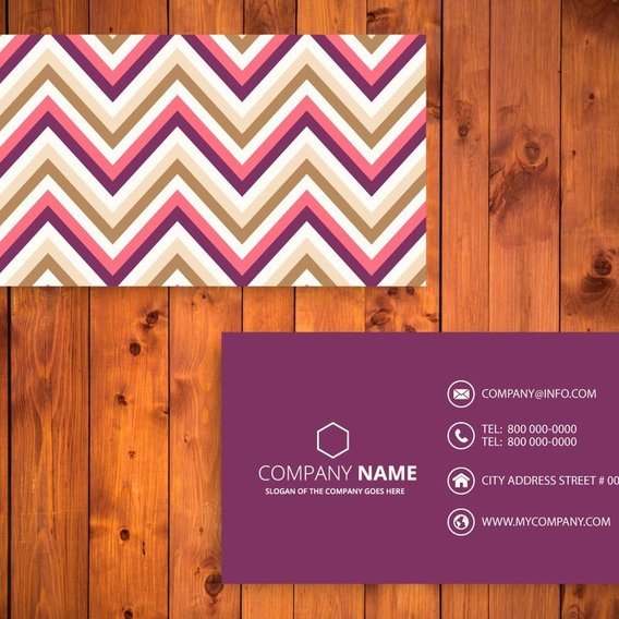 Chevron Business Card Template - 10571 - Dryicons