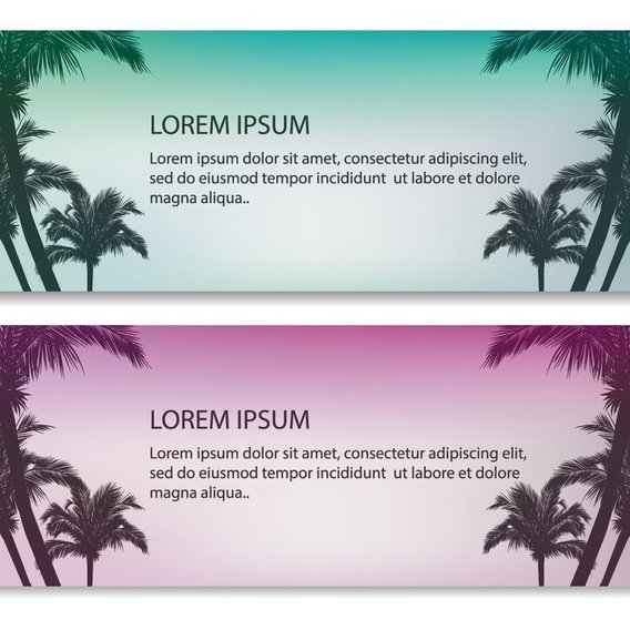 Palm Tree Vector Banners - 10647 - Dryicons