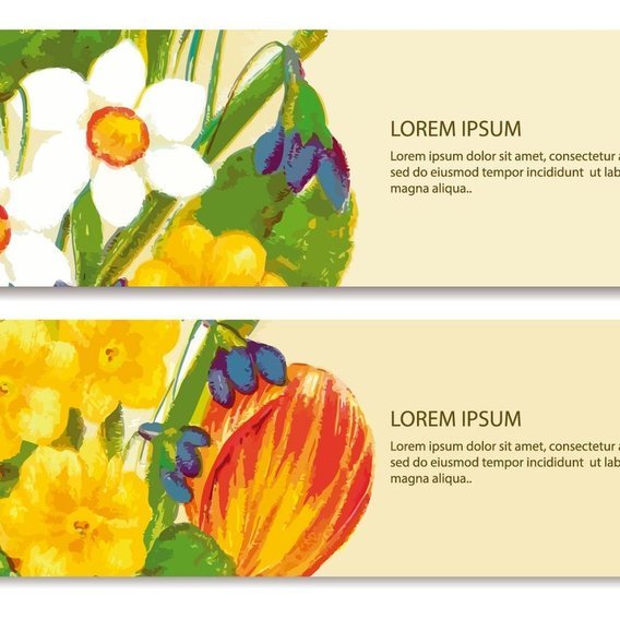 Painted Floral Banner Pack - 10759 - Dryicons