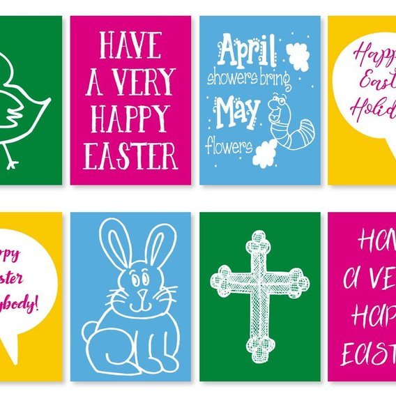 Cute Mini Easter Cards Collection - 10764 - Dryicons