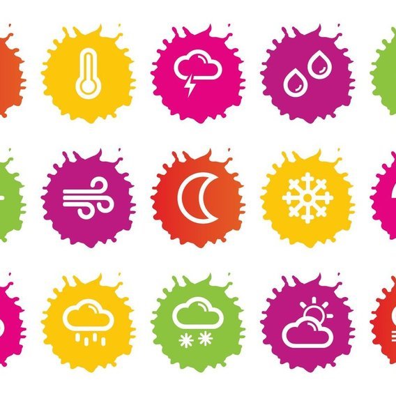 Colorful Splash Style Weather Icons - 10767 - Dryicons