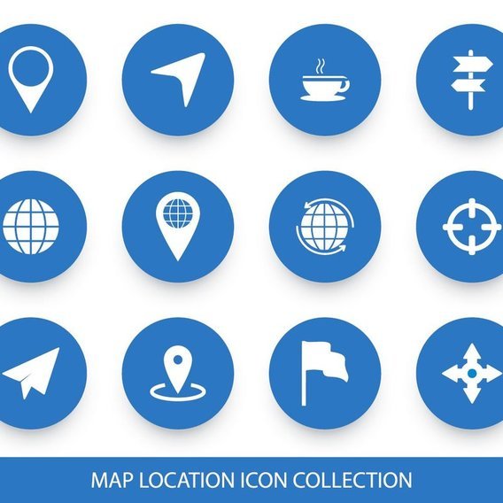 Blue Map Location Icon Collection - 10851 - Dryicons