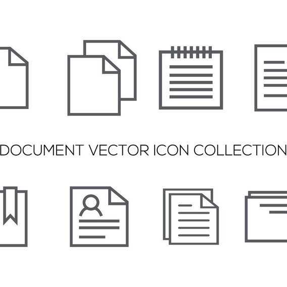 Lined Style Document Icons Collection - 10930 - Dryicons